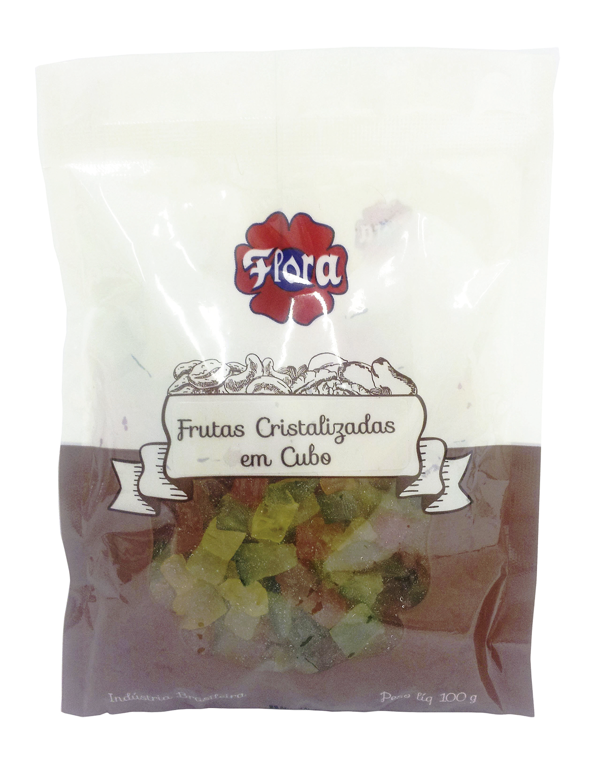 Frutas cristalizadas em cubo (saquinho) | Casa Flora